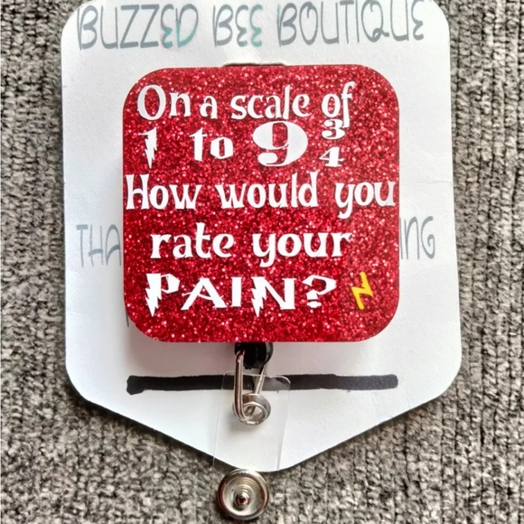 Handmade | Accessories | Pain Scale Retractable Name Badge Reel Id Name ...